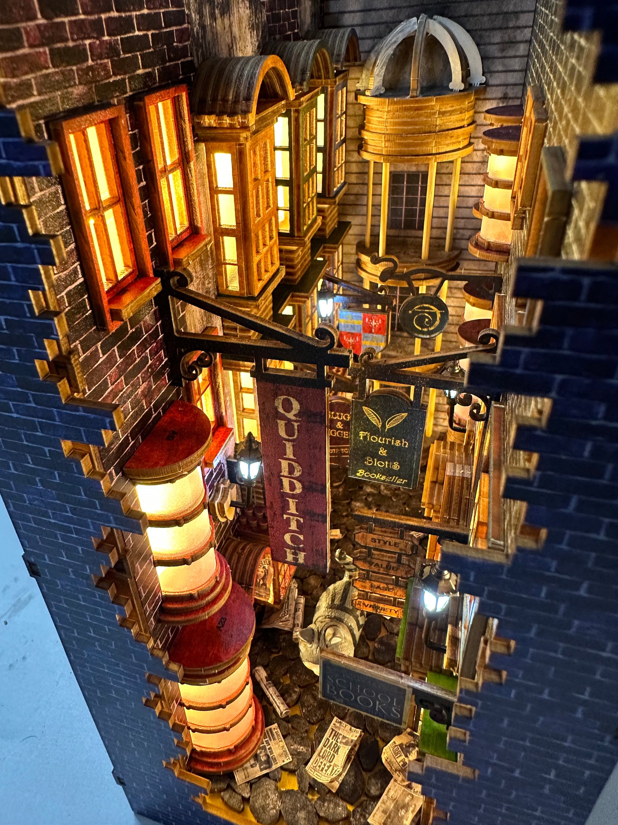 Diagon Alley (3 Storey) Pre-Colored Book Nook | LKWood